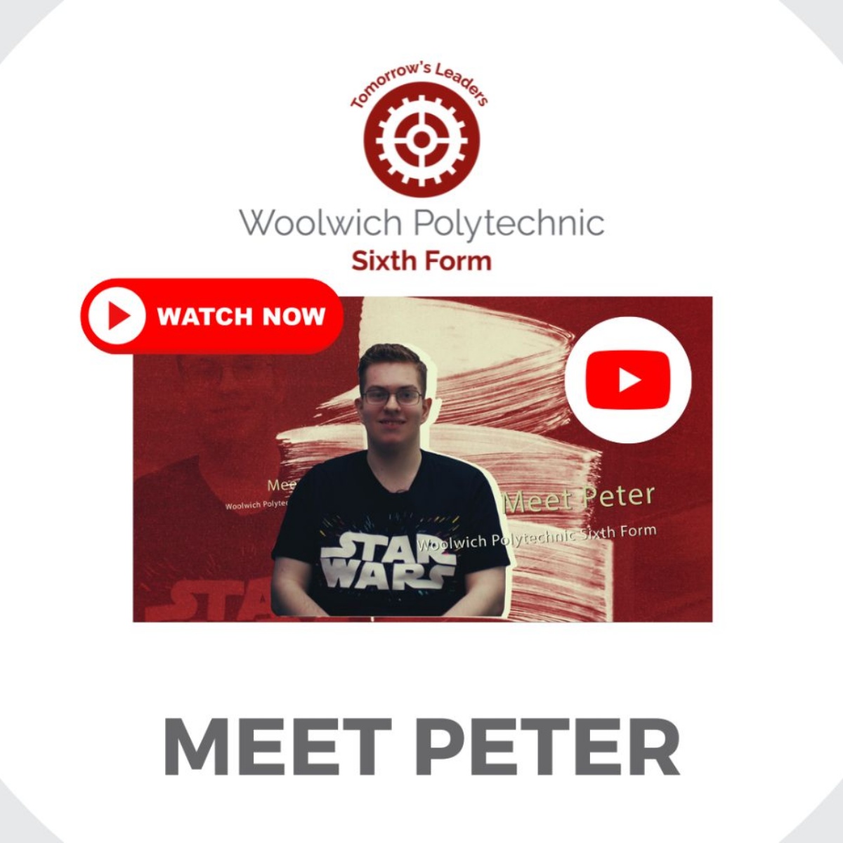 Woolwich Polytechnic School for Boys - Meet Peter - New YouTube video!